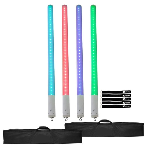 ADJ LED Pixel Tube 360 39.5" Fixtures 4 Pack with Carry Bags idjnow | eBay