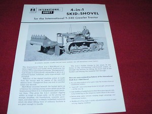 International Harvester Drott 4 in 1 Skid Shovel T-340 Crawler Dealer's ...