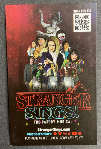 Stranger Things Sings Musical Promo Ad Flyer Handbill Pocket Broadway ...