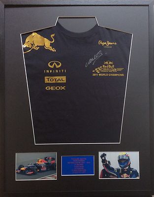 Mark Webber F1 Red Bull Racing Hand Signed Mounted t-shirt | eBay UK