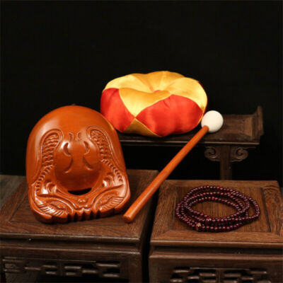 Buddhist Monk Annatto Wooden Fish Mokugyo Temple Block Muyu Zen Drum ...