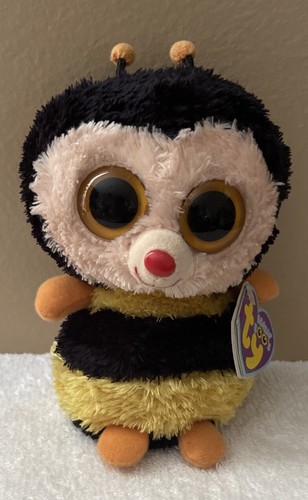 Ty Beanie Boos STING the Bumble Bee Solid Eyes 6" Purple Hag Tag Plush ...