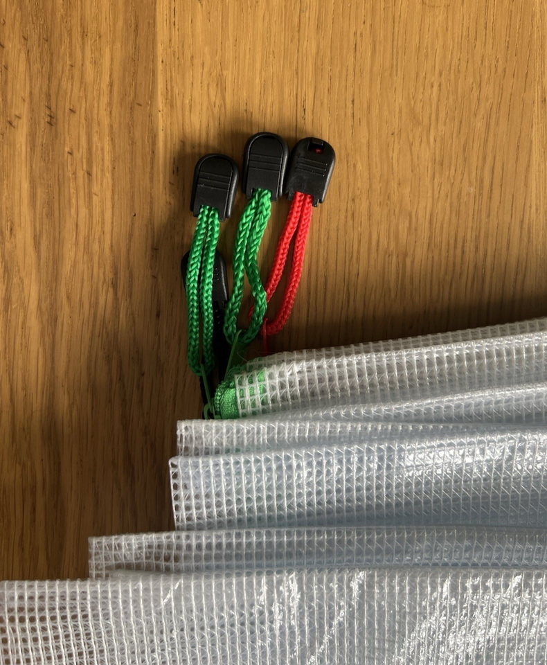 Plastic Wallet Document Folder Zip Lock Bags A4 x 12 Plastic Pockets ...