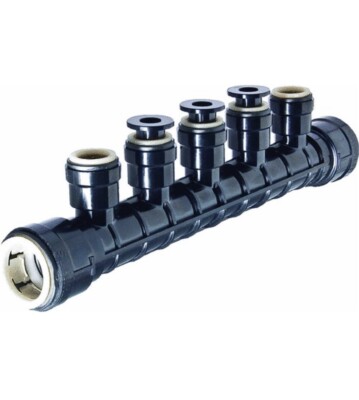 Watts WPQCM-5 5-Port Quick Connect Plastic Manifold 1-Inch Inlets 1/2 ...
