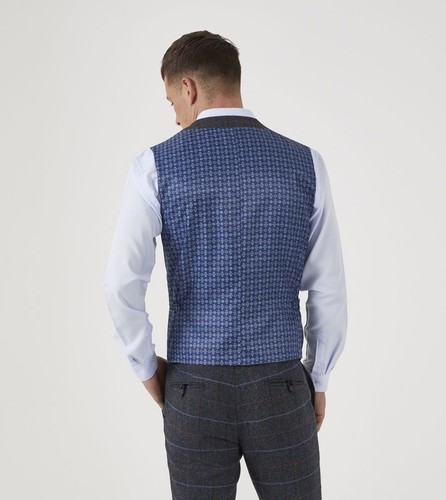 Skopes Men's Doyle Wool Blend Check Waist Coat in Grey 34 to 62 | eBay