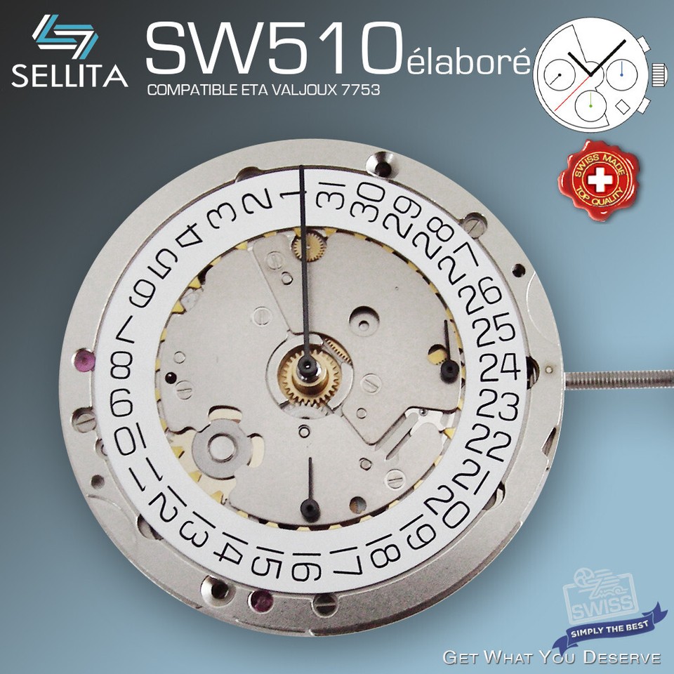 MOVEMENT SELLITA SW510, AUTOMATIC TRICOMPAX CHRONOGRAPH - compatible ...