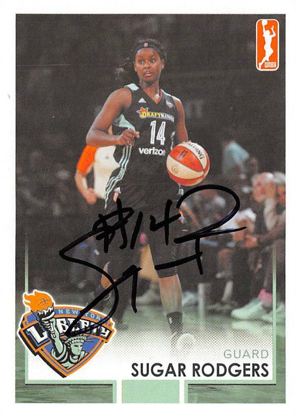Sugar Rodgers autographed basketball card (New York) 2017 WNBA ...