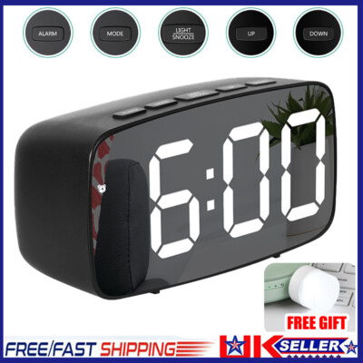 Digital Alarm Clock Mains Powered Large Night Light Bedside Alarm Non ...