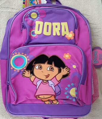 DORA The Explorer Backpack NWT Pink/Purple Canvas Book Bag Tote NEW ...