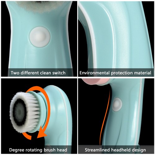 Electric Facial Cleansing Brush Spin Massager Face Cleanser w/ 3 ...