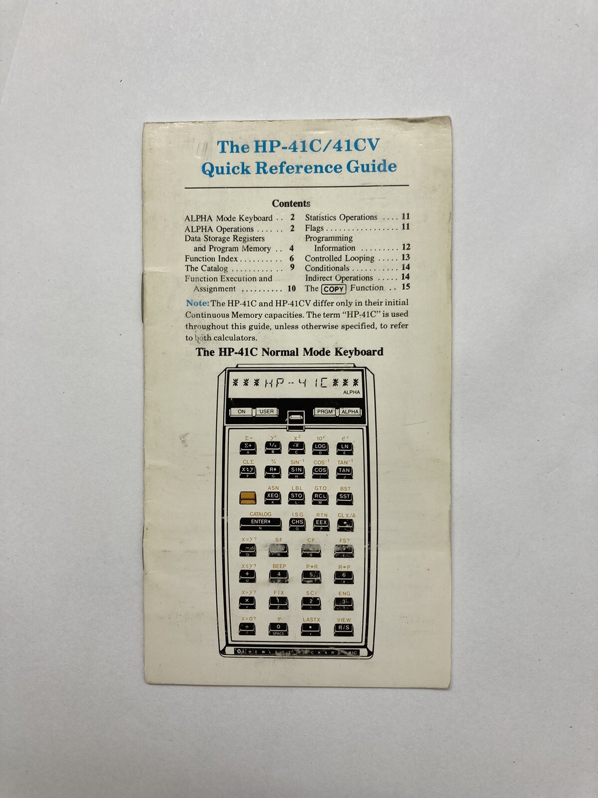 Quick Reference Guide For Hewlett Packard HP-41CV Calculator | eBay