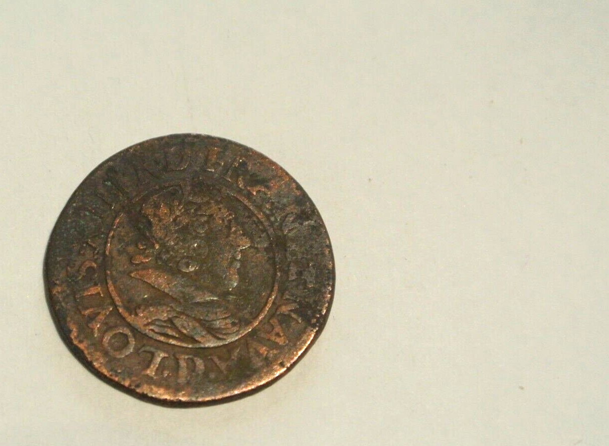 LOUIS XIII DOUBLE TOURNOIS 1628 D =LYON circula CANADA and LOUISIANE | eBay