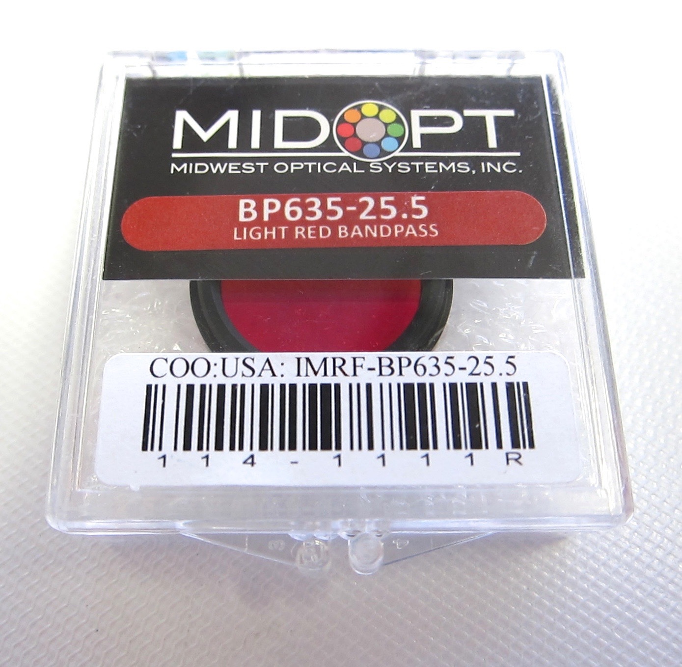 New Midwest Optical Midopt Light Red BandPass Filter IMRF BP635-25.5 | eBay