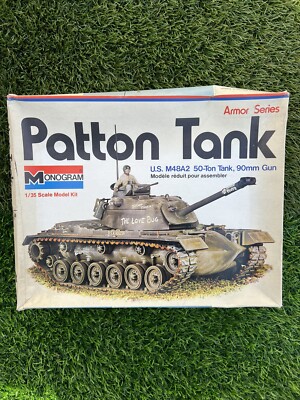 MINT IN BOX INTAGE Patton TANK, MODEL KIT ARMOR SERIES MONOGRAM 1972 ...