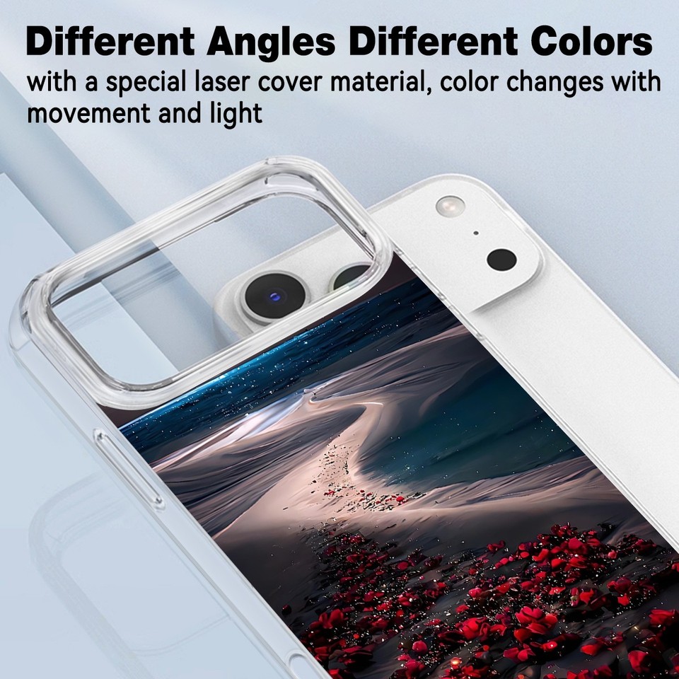 Sweet Flower Laser Anti-Scratch Phone Cover Case For iPhone 17 16 15 14 ...
