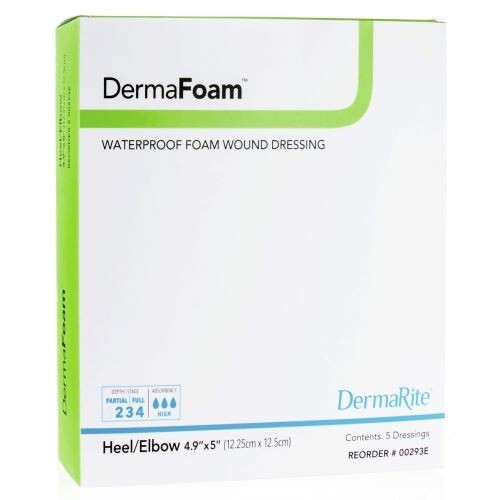 DermaFoam Dressing Foam Non-Adhesive 6"x7" Heel/Elbow #00293E (5/BX) | eBay