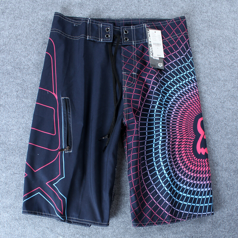 AU Foxs Men Quick-Dry Check Surf Board Shorts Swim Trunks Beach Pants ...