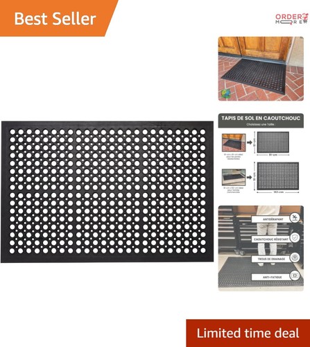 Multi-Purpose 24x36 Non-Slip Rubber Utility Mat—Ideal for Kitchens and ...