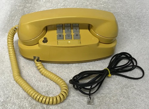 1970s WESTERN ELECTRIC Princess 2713BM YELLOW Two Line Push Button Desk ...