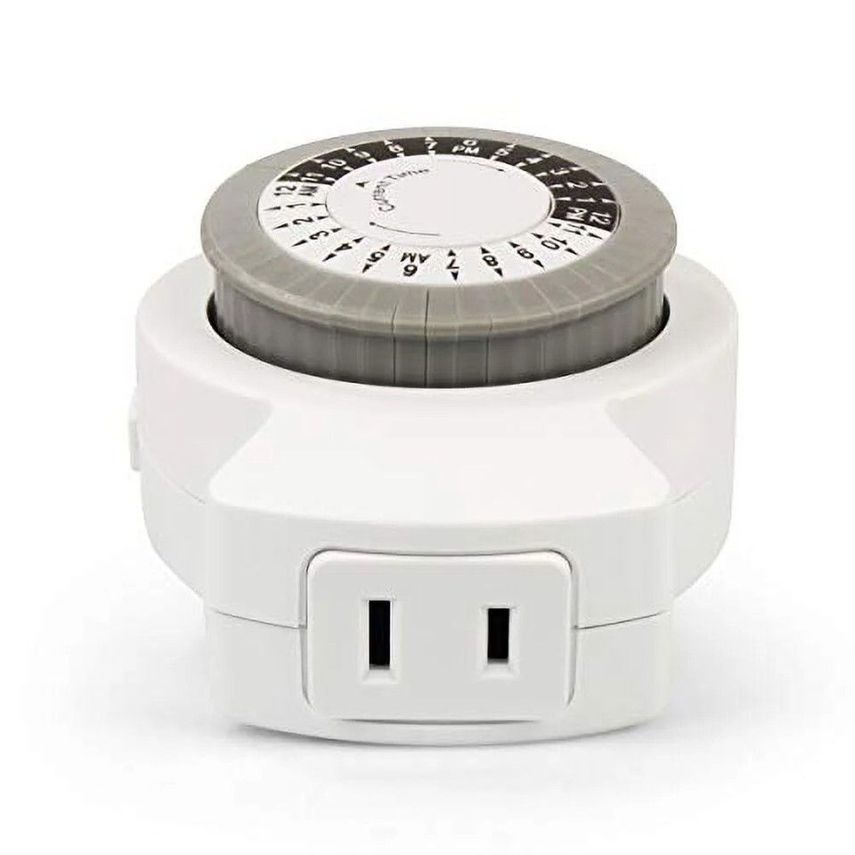 Clear Power Indoor Timer (Dual Pack) 1 Polarized Outlet 24 Hour ...