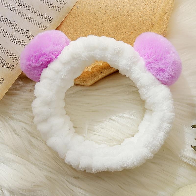 Panda Ear Coral Fleece Headband Fashion Hair Accessorieswarm ...