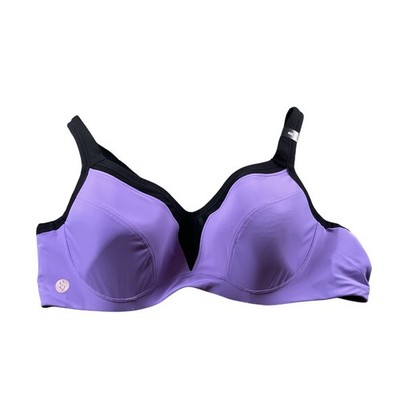 Torrid Active Purple Black Sports Bra Wireless Full Coverage Size 46C ...