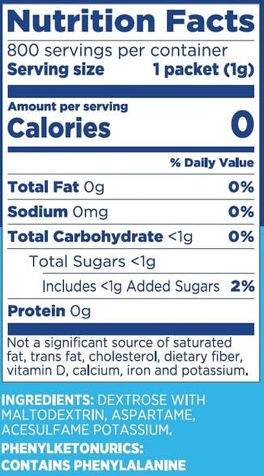 0 Calorie Sweetener, Aspartame and Acesulfame-K Sweetener Packets, Zero ...