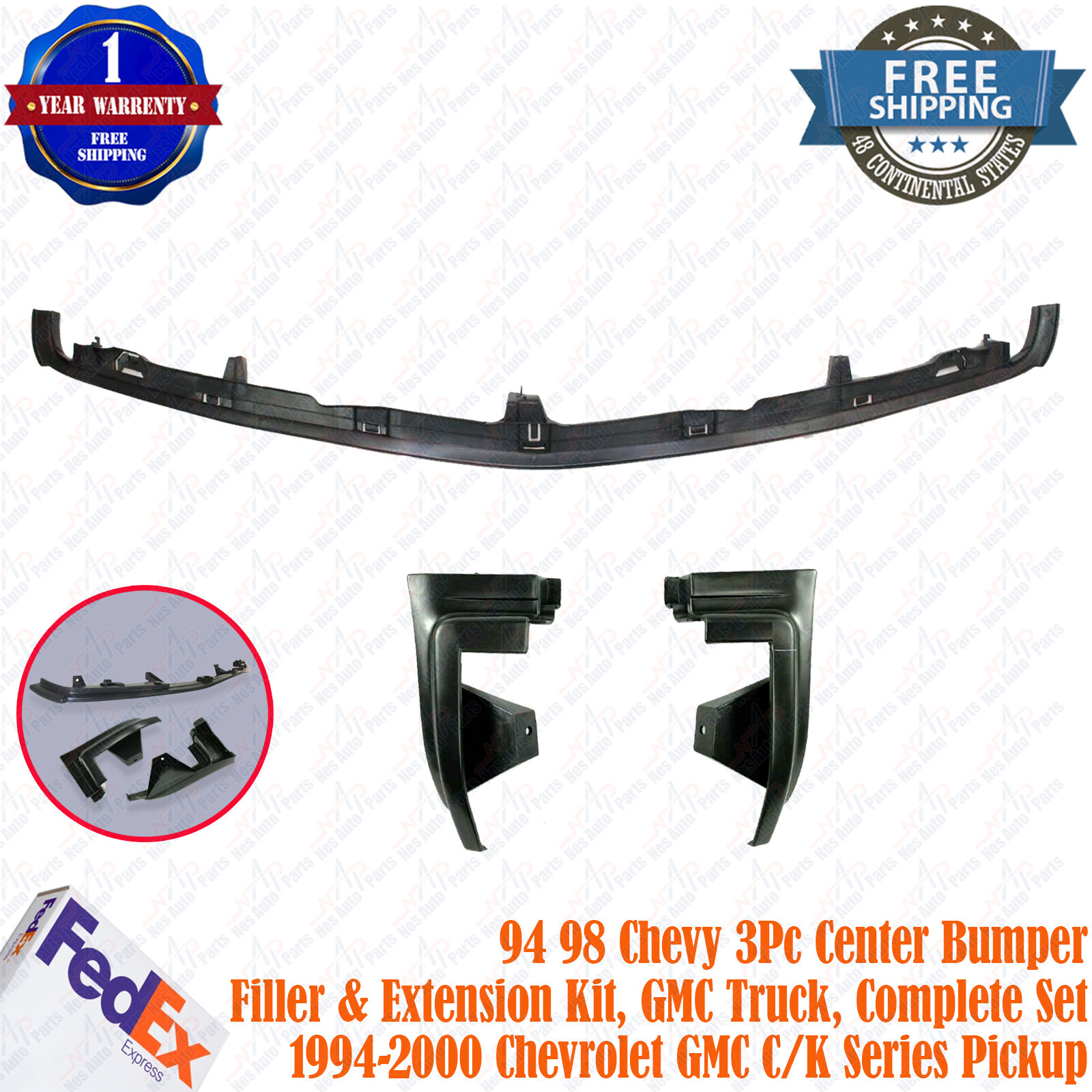 Front Bumper Fillers Extension Kit For 1994-2000 Chevrolet GMC C/K ...