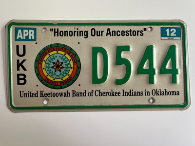 2012 United Keetoowah Band of Cherokee Indians in Oklahoma License ...