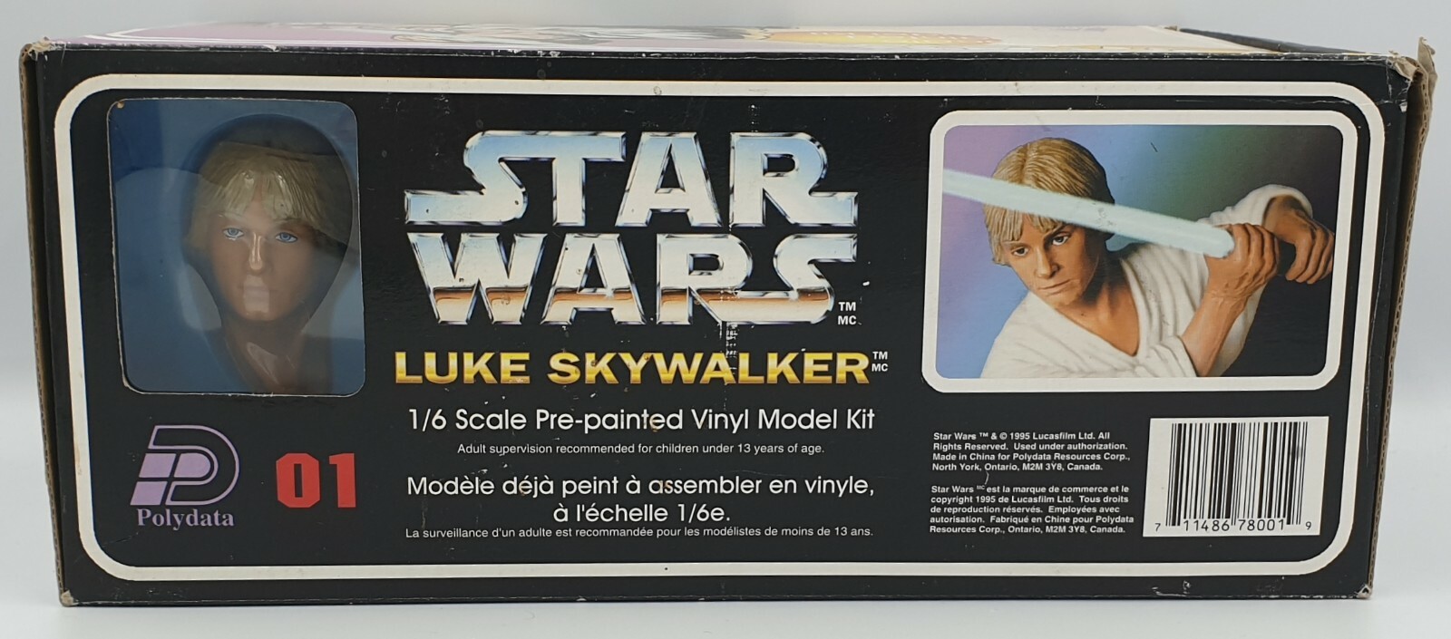 STAR WARS : 1/6 SCALE LUKE SKYWALKER BOXED VINYL MODEL KIT MADE IN 1996 ...