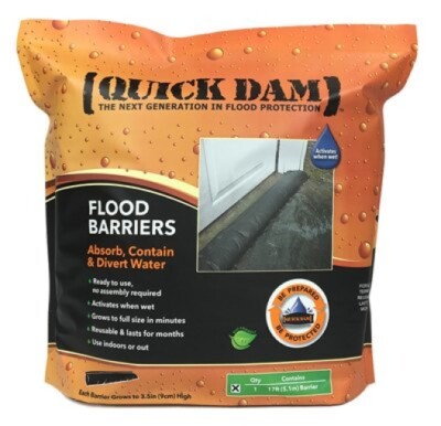 Quick Dam 6 in. x 17 ft. Expanding Quick Dam Flood Barrier Outdoor ...