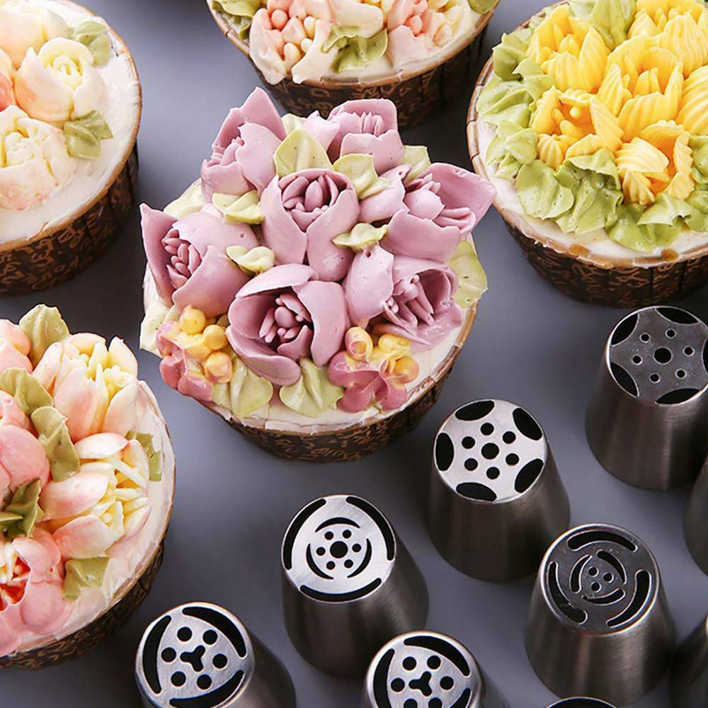 15pcs/set Russian Leaf Flower Icing Piping Nozzle Tips Cake Topper ...