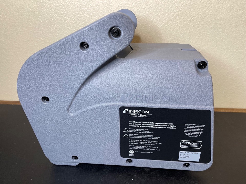 Inficon 714-202-G1 Vortex Dual Refrigerant Recovery Machine *EXCELLENT ...