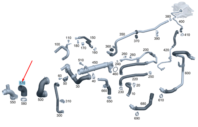 MERCEDES-BENZ C W204 Kühlmittelschlauch A2742003482 NEU ORIGINAL online ...
