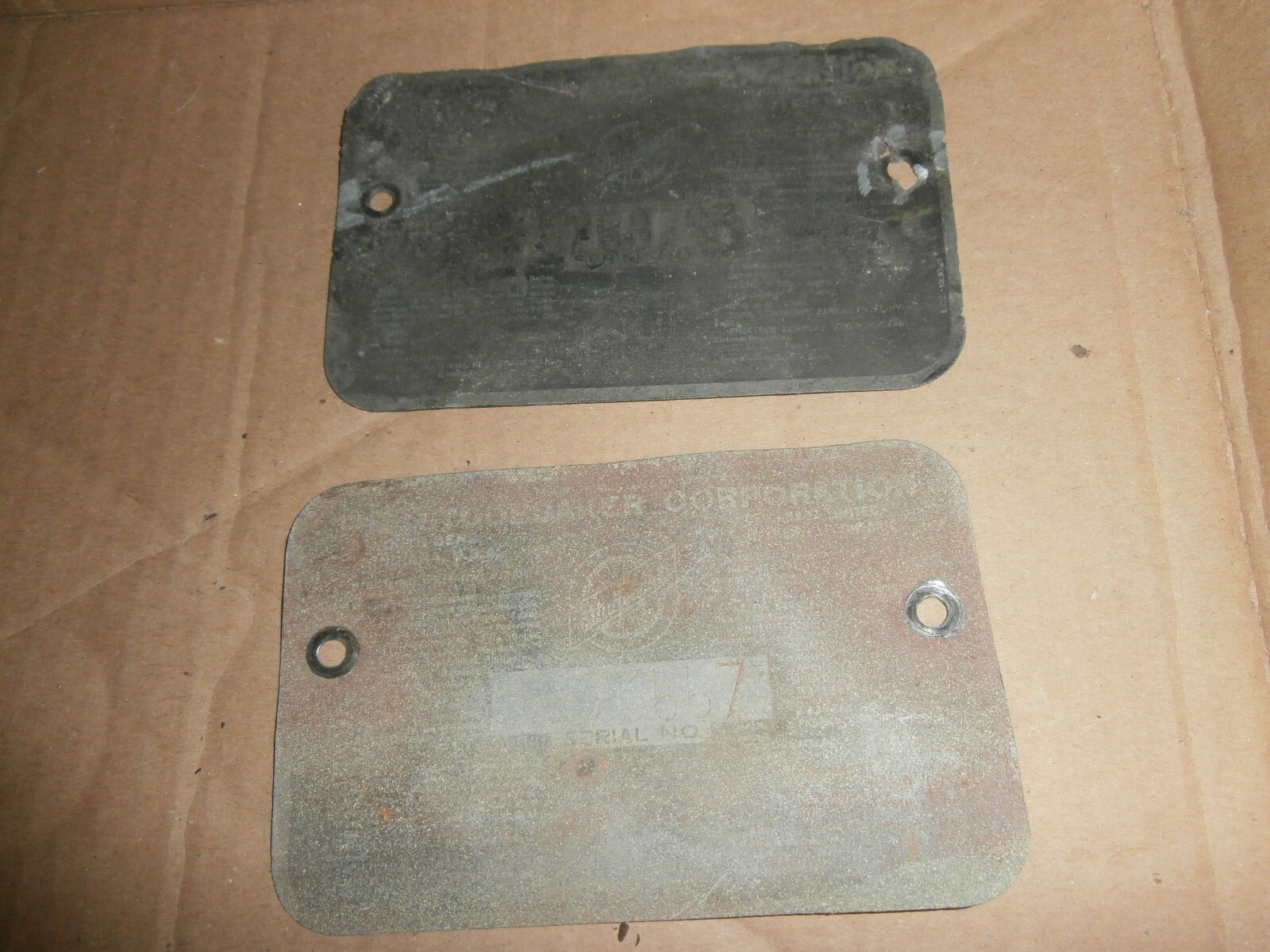 2 Vintage Studebaker Serial Number Metal VIN ID Plate Plaque 5268793 ...
