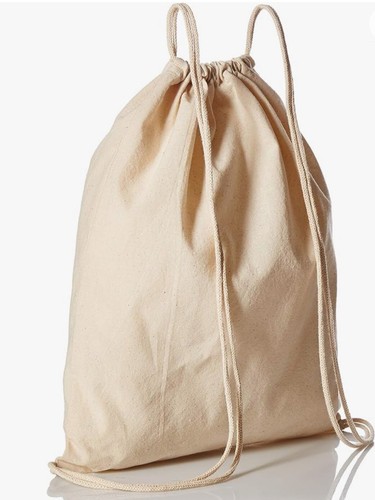 Lot of 12 Cotton Canvas Drawstring Backpacks Cinch Bags Natural Color ...