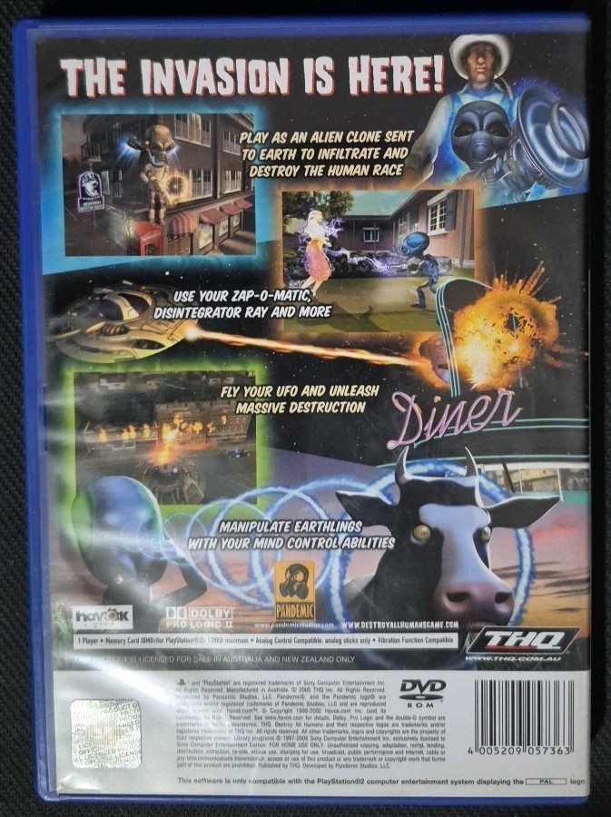 Destroy All Humans! (Sony Playstation PS2) PAL Game Complete w/ Manual ...