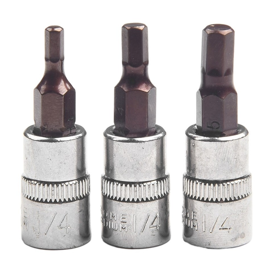 Drive Socket Screwdriver Bit 1/4 Inch Chrome Vanadium Steel H3 H4 Hex ...