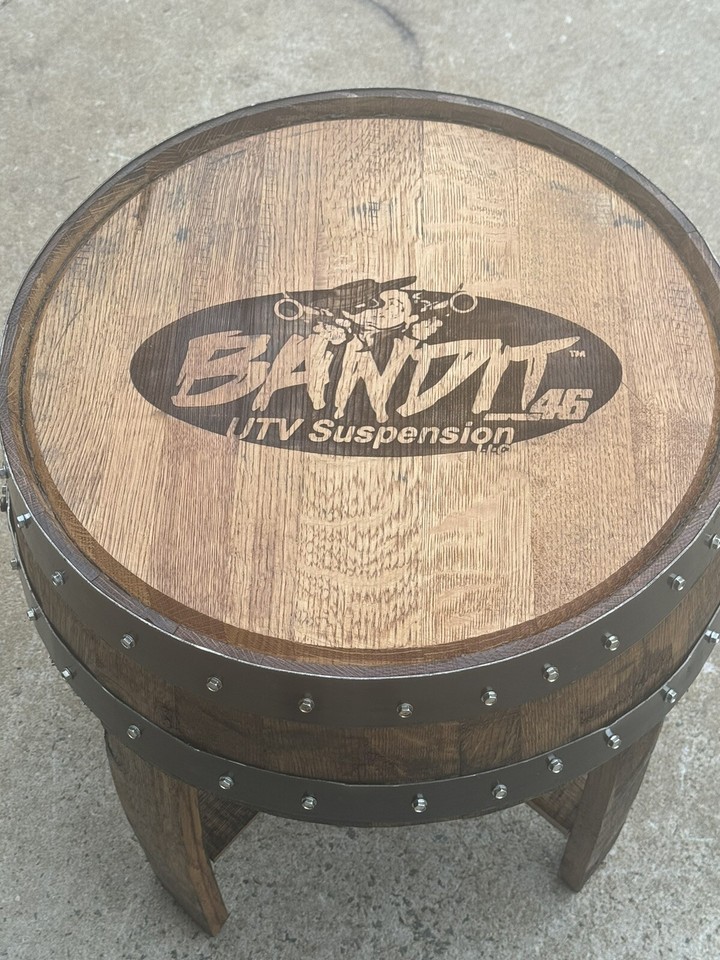 Whiskey Barrel End Table - Barrel Head End Table Customized Engraving ...
