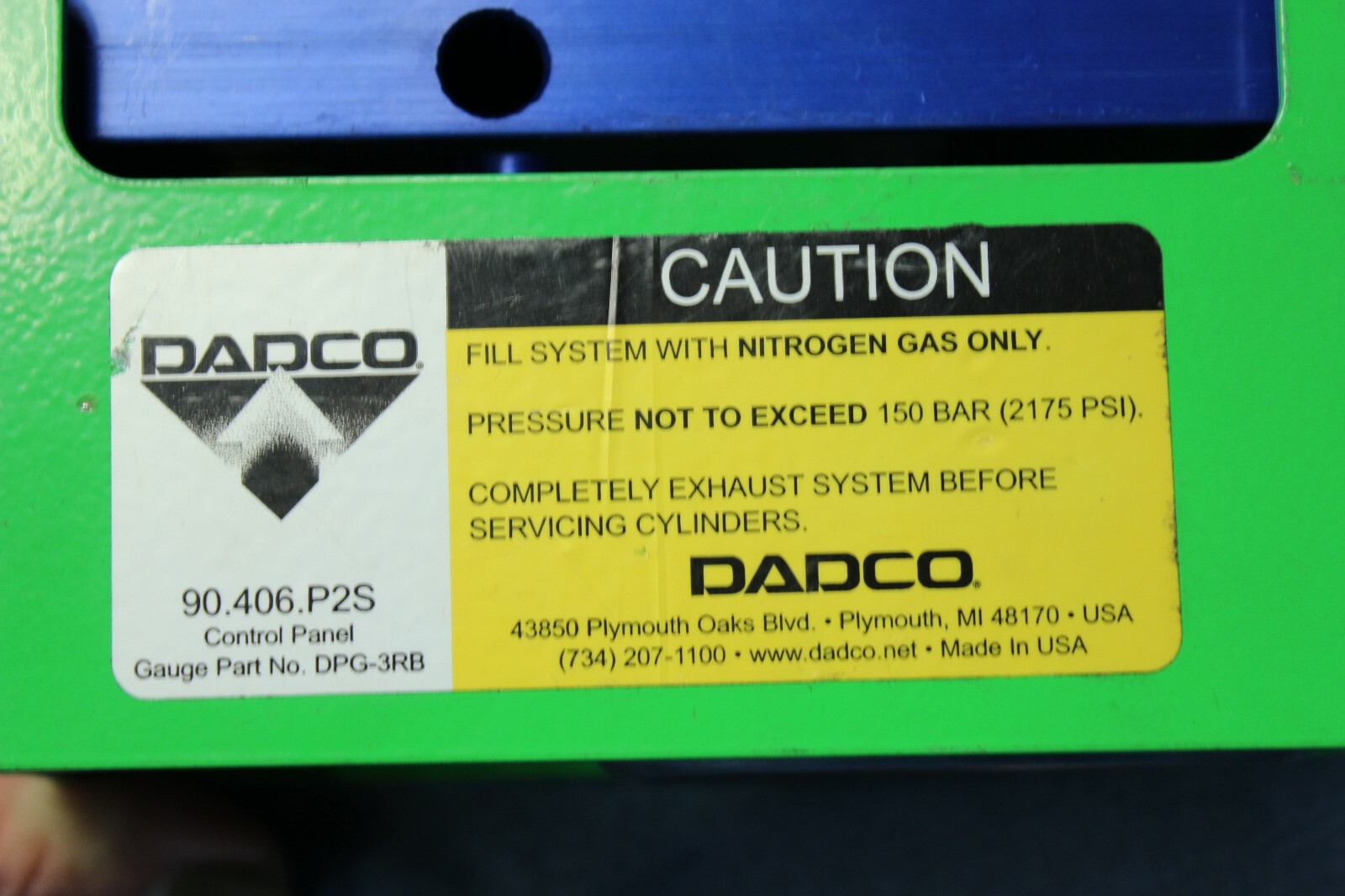 NOS Dadco Control Panel 90.406.P2S 0-2175PSI | eBay