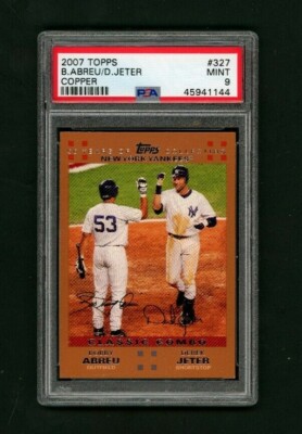 2007 Topps Copper Abreu/Jeter #327 New York Yankees PSA 9 Mint Highest ...