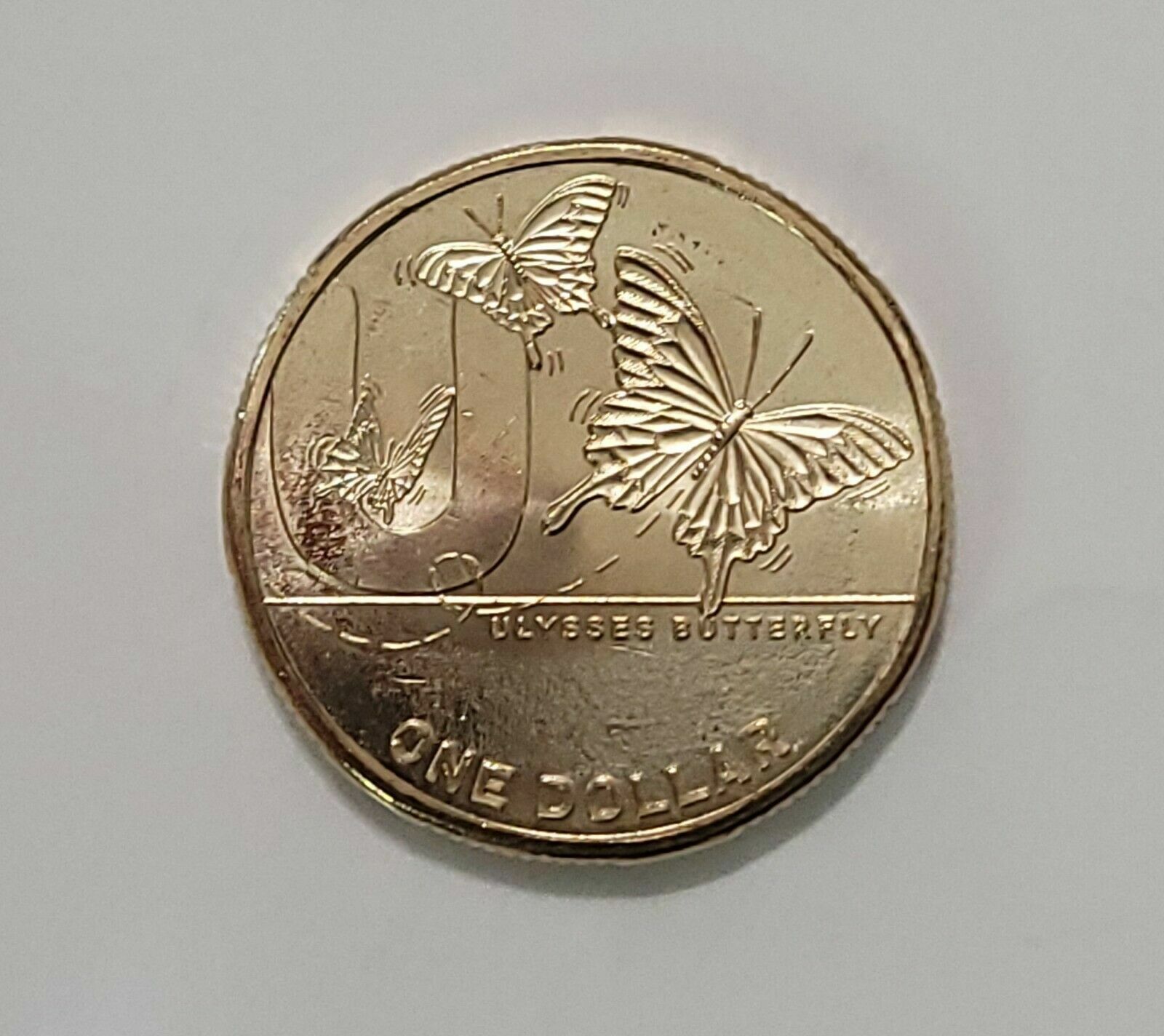 Australia"'NEW"Limited-Edition"ULYSSES-BUTTERFLY"$1 dollar"Golden-Color ...