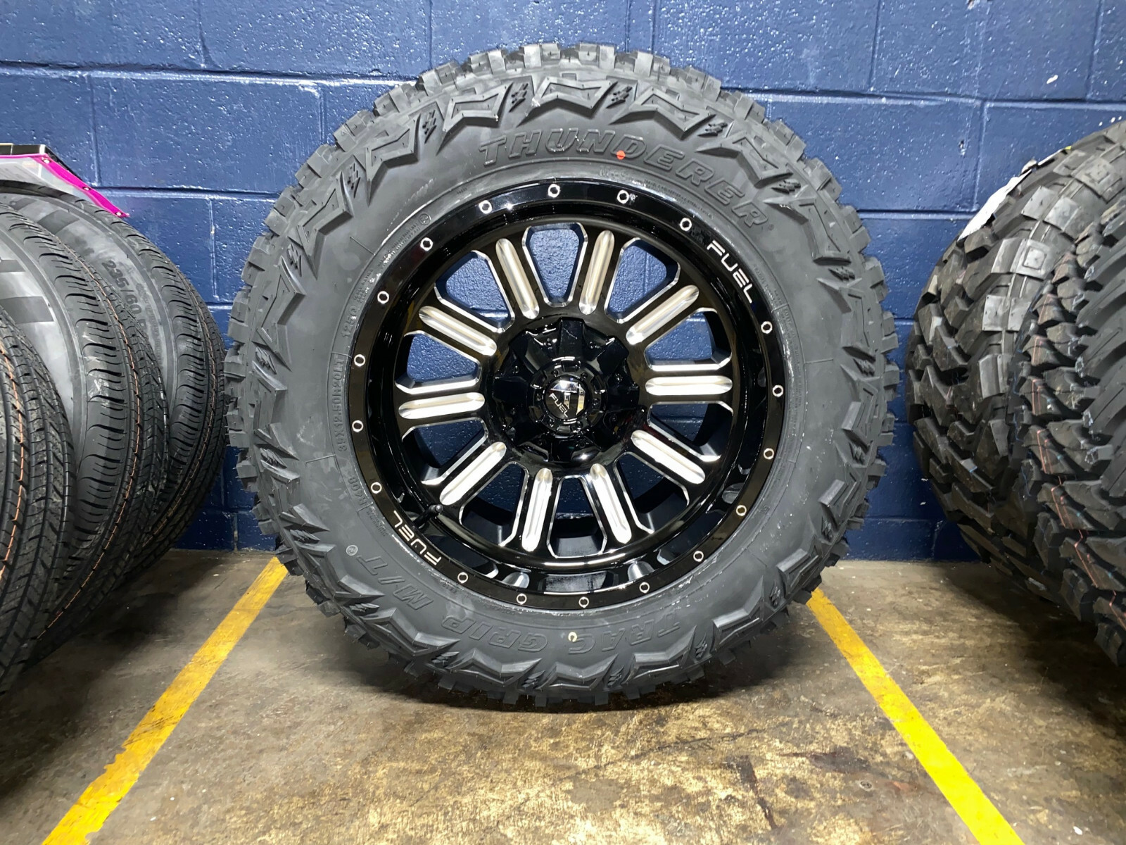 20x10 Fuel Hardline 35" MT Wheels Rims Tires Package 8x6.5 GMC Sierra ...