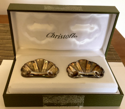 Christofle 'Coquille' Shell Set of 2 Knife Chopstix Rests New In Shrink ...