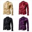 Men Faux Silk Satin Ruffle Shirt Tops Long Sleeve Fancy Clothes ...