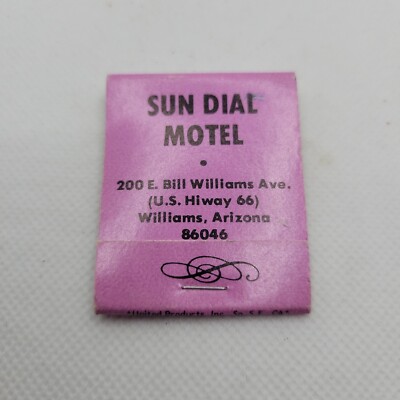 Sun Dial Motel Matchbook Williams AZ Arizona Match Box Vintage Matches ...