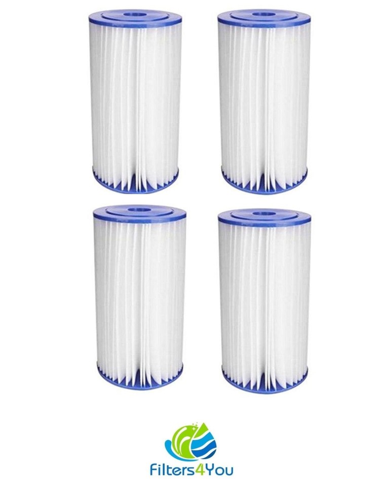 Big Blue Pleated Sediment Water Filters 4 Washable 5 Micron Cartridges ...