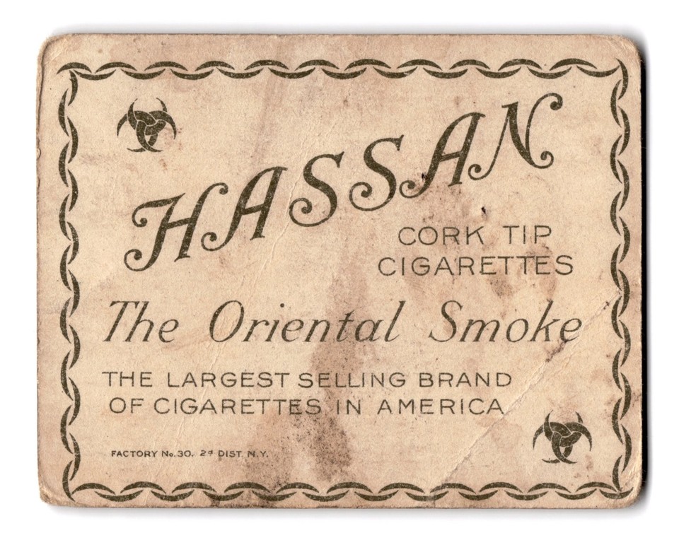 Hassan Cork Tip Cigarettes Tobacco Card Nile Crocodile The Oriental ...