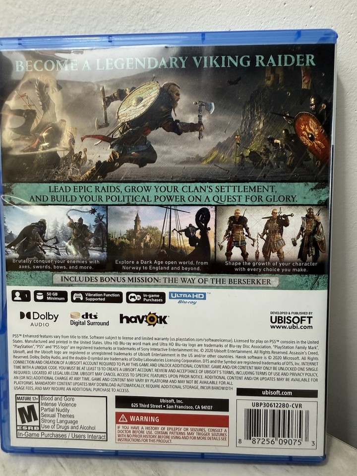 Ubisoft Activision Assassin's Creed Valhalla Call of Duty PS5 Game ...