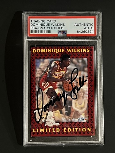 1991-92 FLEER DOMINIQUE WILKINS PACK PULLED AUTO ATLANTA HAWKS PSA/DNA ...